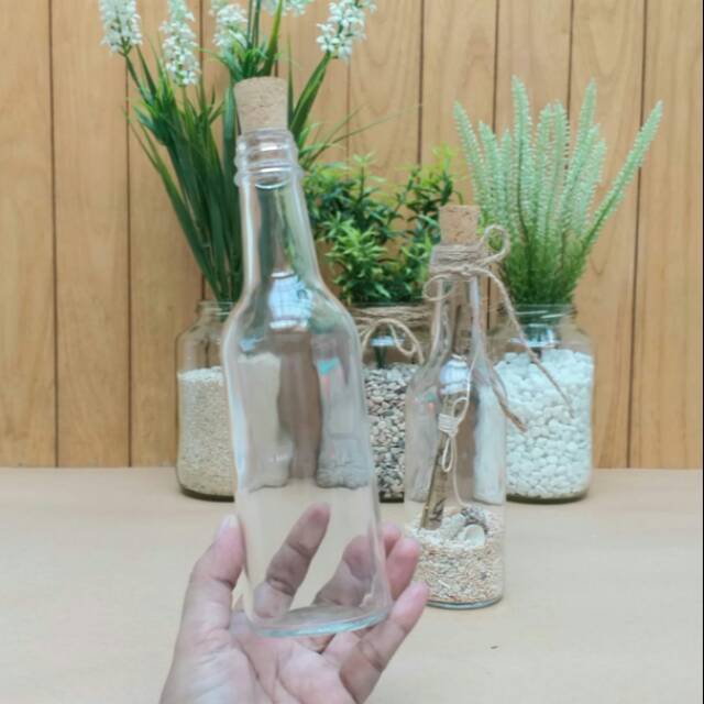 Jual Botol kaca 250ml sumbat gabus cork botol craft dekorasi souvenir ...