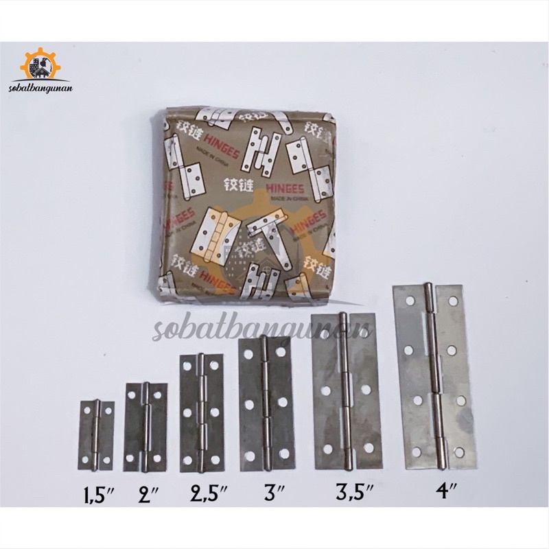 Jual ECER 1pc ENGSEL HINGES TIPIS RRT BUKAN STAINLESS STEEL 1 1/2” 2” 2 ...
