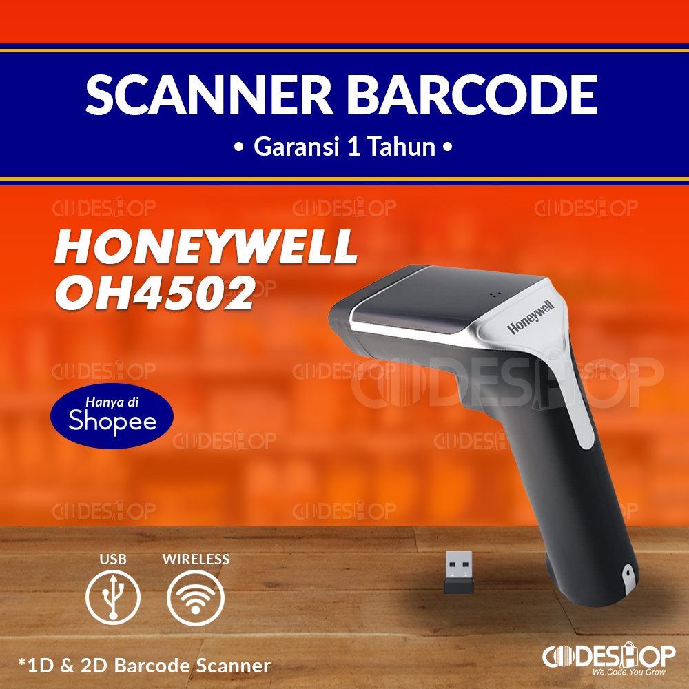 Jual Barcode Scanner Honeywell OH 4502 Wireless 2D QR Code Efaktur ...