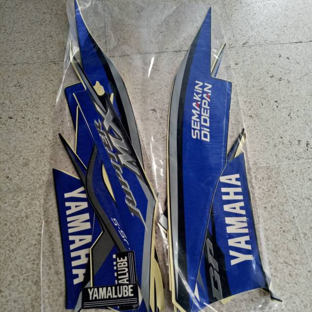 Jual Striping motor lis body mx 135 GP hitam biru | Shopee Indonesia