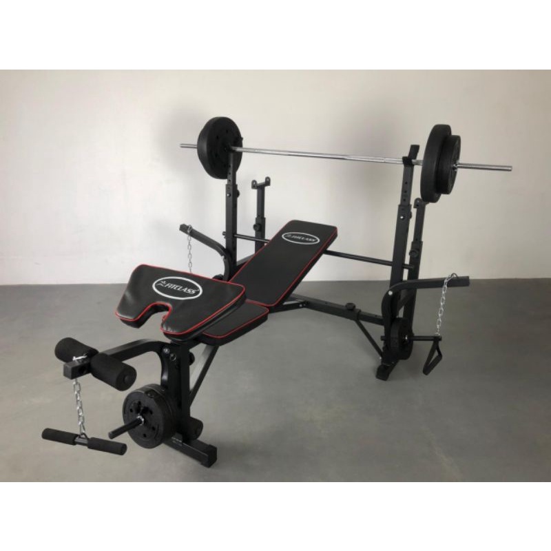 Jual ALAT FITNESS BENCH PRESS MULTIFUNGSI PLUS STICK DAN BEBAN PVC 40KG ...