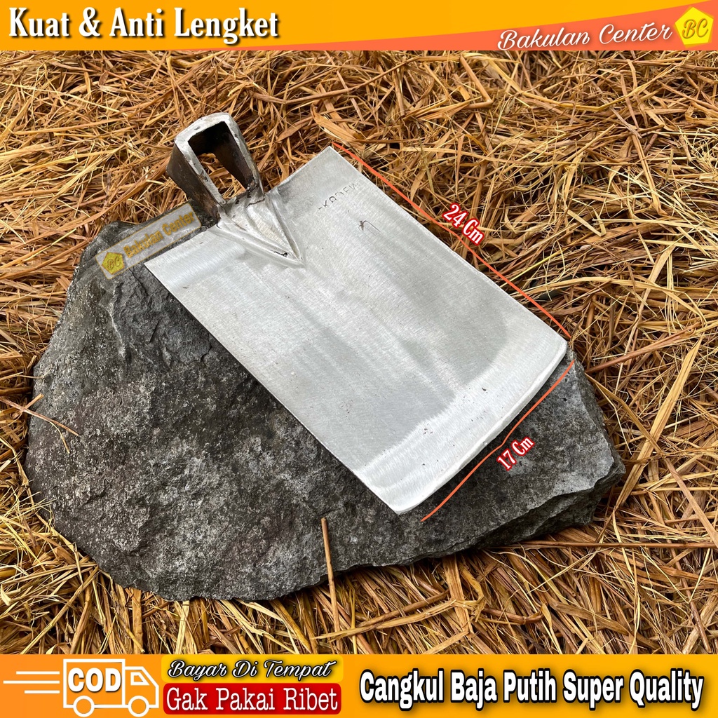 Jual Cangkul Pacul Baja Putih Asli Super Tajam Anti Lengket Pacul Kebun ...