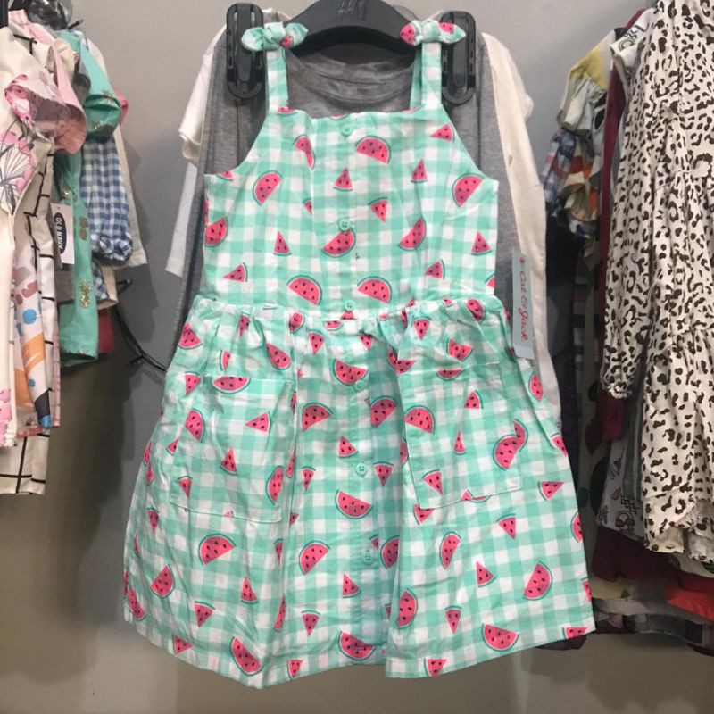 Jual cat n jack dress kotak. floral , watermelon | Shopee Indonesia