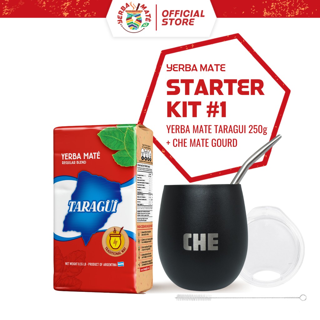 Jual Taragui Yerba Mate Original with stems 250g + CHE Mate Gourd Cup ...