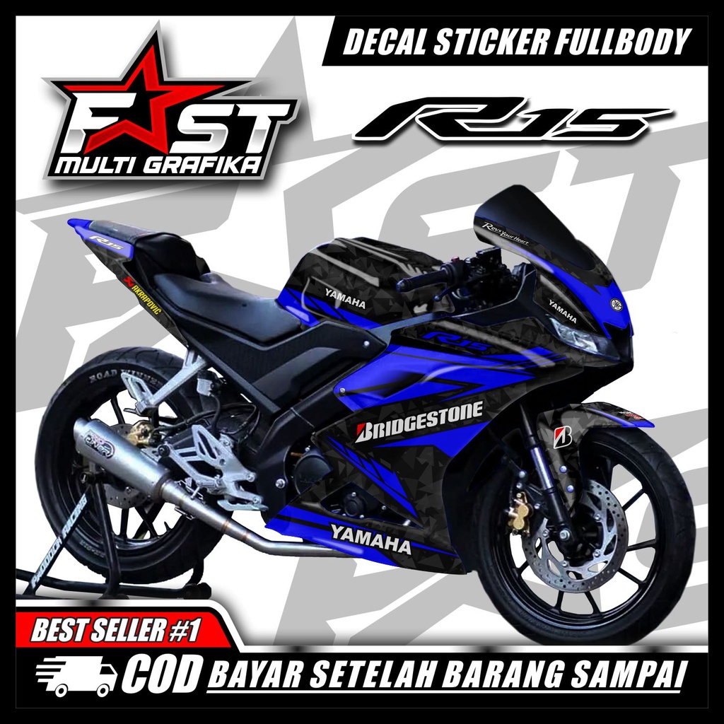 Jual Stiker Striping Decal Yamaha R15 V3, Sticker Decal R15 V3, Sticker ...