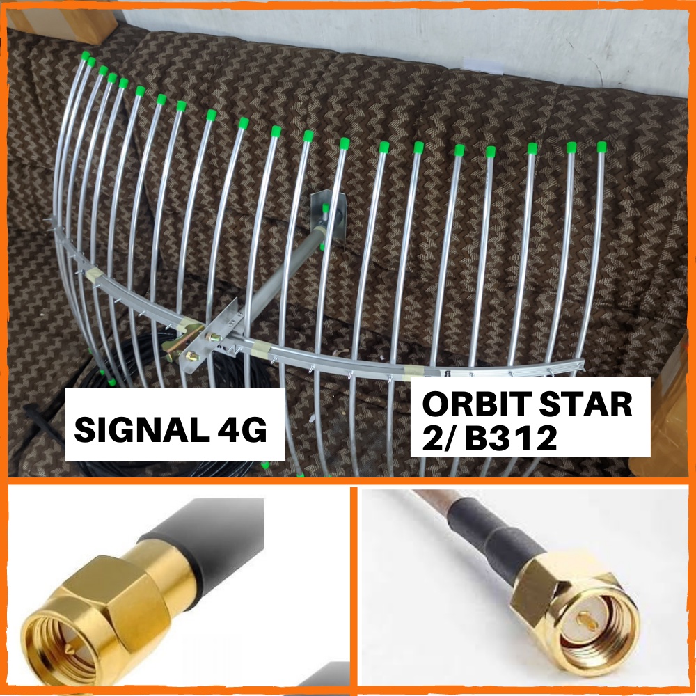 Jual antena grid for modem/mifi 3g 4g 20 M sma UNTUK ORBIT STAR 2/B312 ...