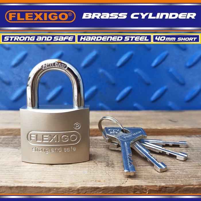 Jual Gembok Anti Maling 40 mm Pendek Flexigo Silinder Kuningan Anti ...