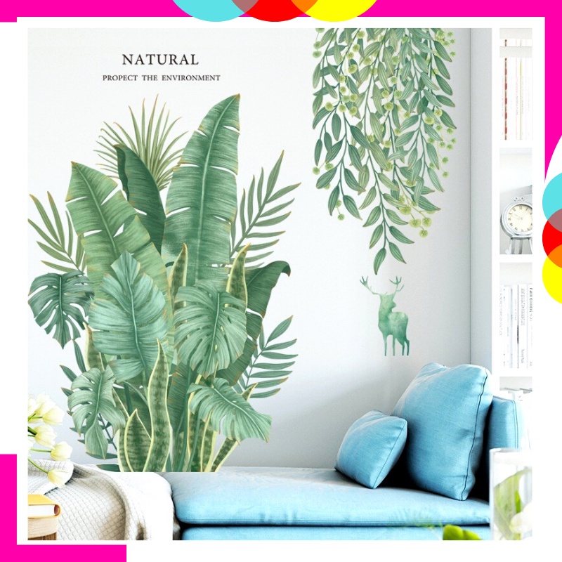 Jual Q 43 WALLSTICKER WALLSTIKER WALL STICKER STIKER DINDING Q43 POHON DAUN PALEM KAKTUS ...