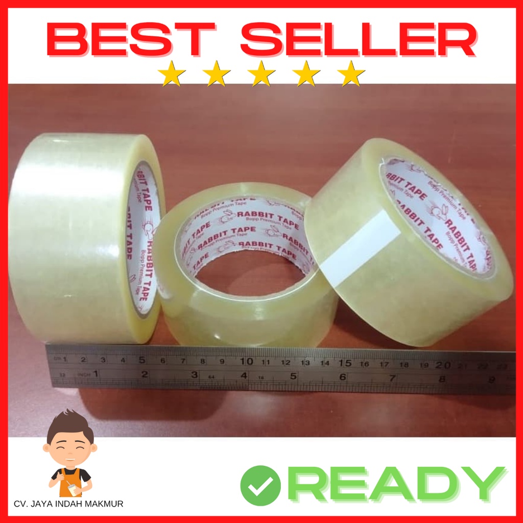 Jual Lakban Bening 2 Inc 100 Yard Full Solasi Selotip Tape Packing Tebal | Shopee Indonesia