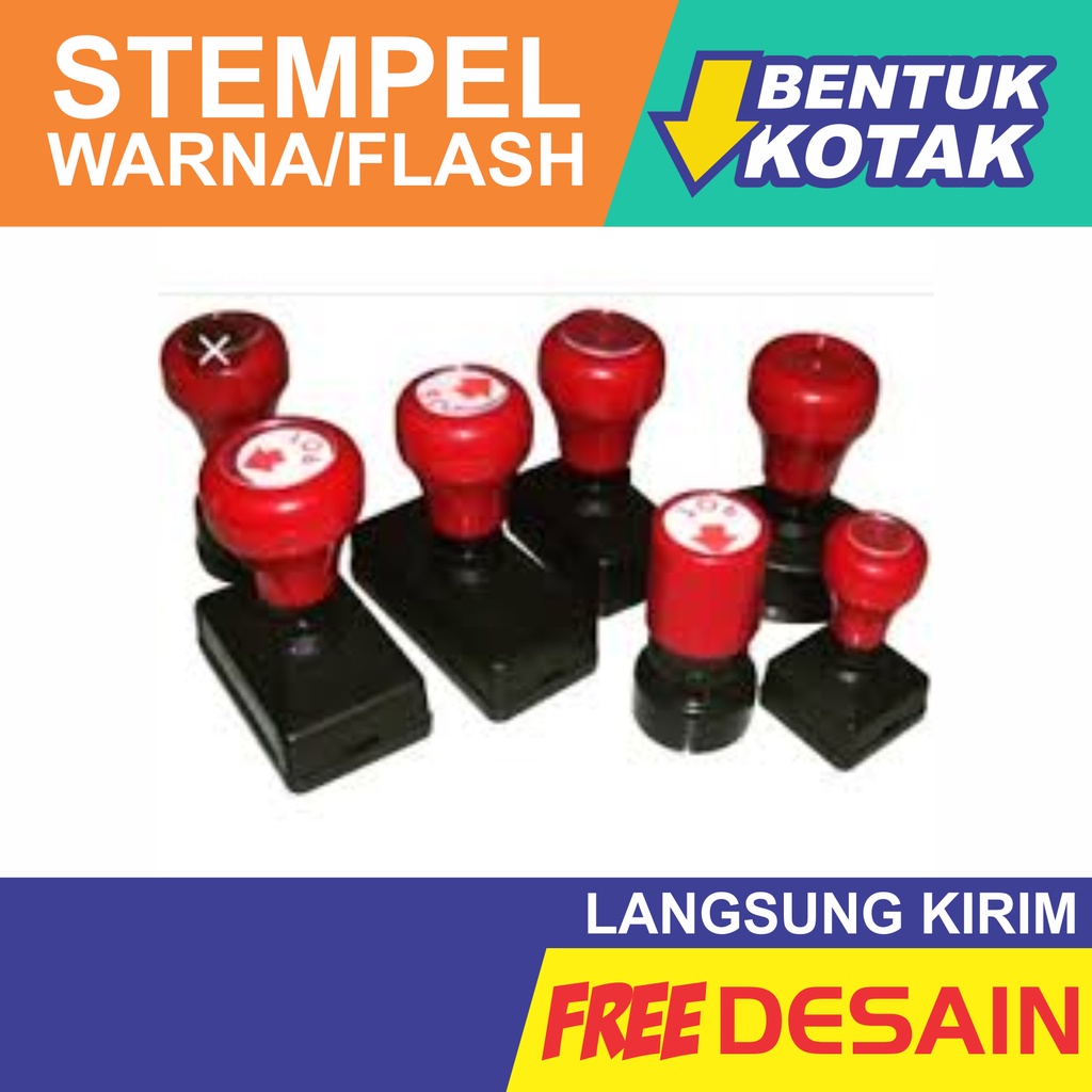 Jual STEMPEL FLASH | STEMPEL OTOMATIS | STEMPEL WARNA BENTUK KOTAK | Shopee Indonesia