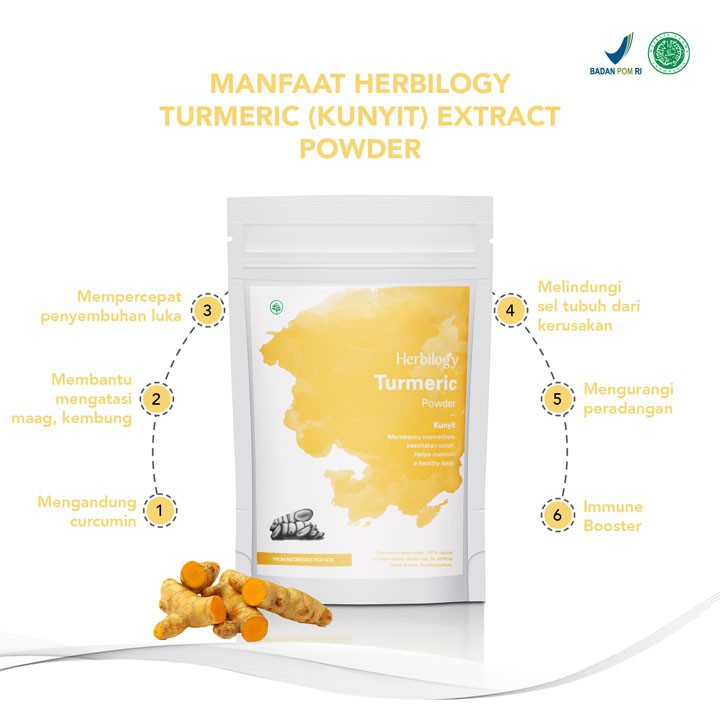 Jual Herbilogy Turmeric (Kunyit) Pure Extract Powder 100g-Liver-Maag- Sehat | Shopee Indonesia
