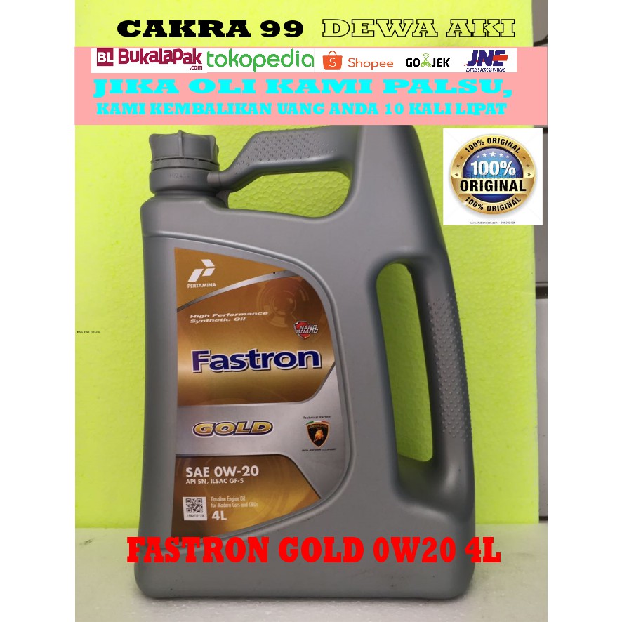 Jual Oli Mesin Mobil Pertamina FASTRON GOLD SAE 0W20 galon ( 4 liter ...