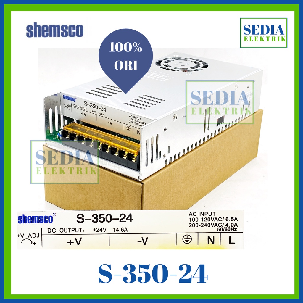 Jual Power Supply Shemsco S-350-24 S 350 24 setara Meanwell LRS-350-24 ...