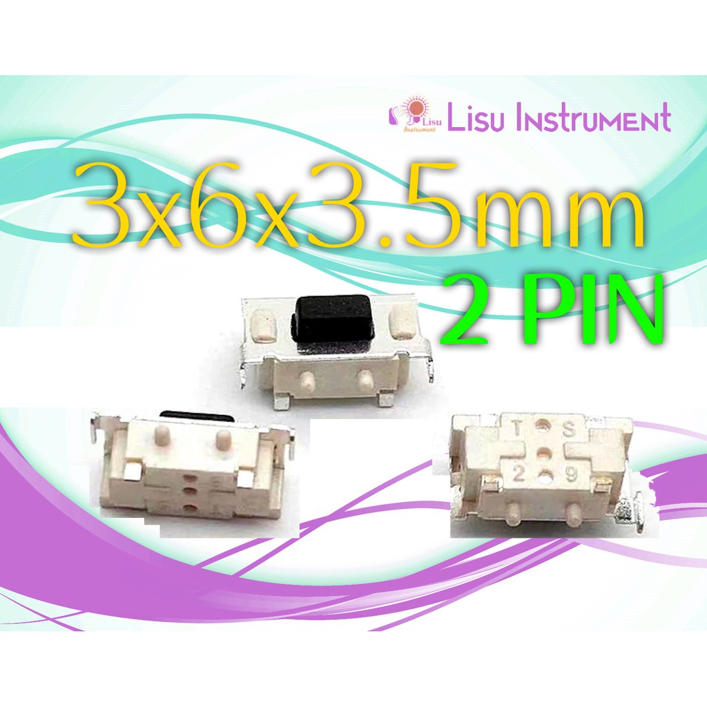 Jual Side Key Button SMT 3*6*3.5mm 2 Pin Tactile Tact Push Button Micro ...