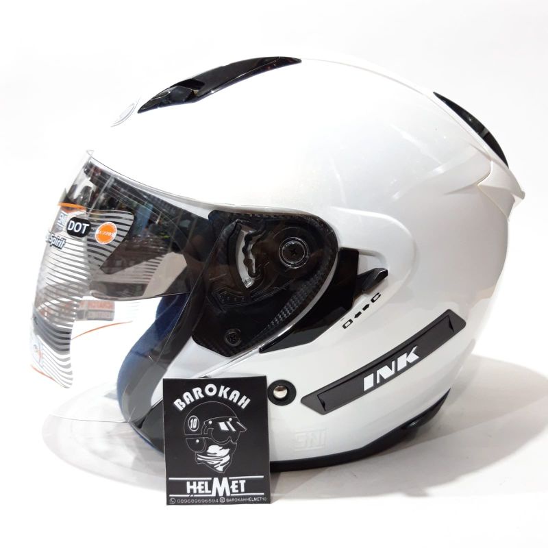 Jual Helm ink metro 2 solid putih double visor | Shopee Indonesia