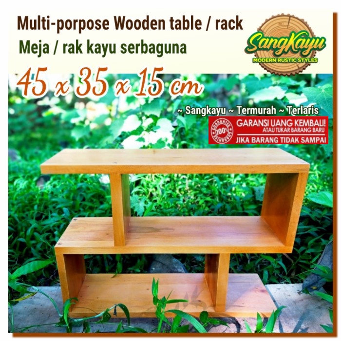 Jual Meja / rak serbaguna kayu susun rak Multiporpose Wooden table rack ...