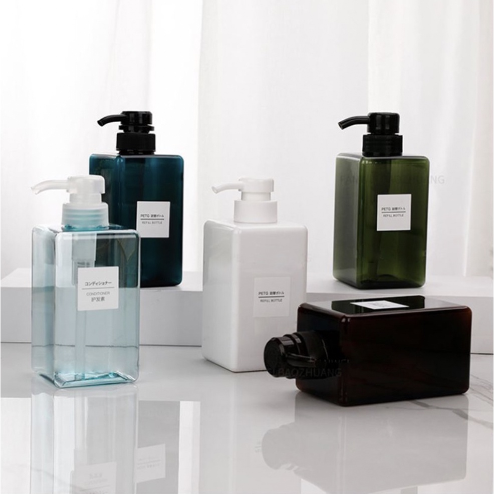 Jual Botol Tempat Sabun Shampoo Cair Pump Elegan Transparan Kamar Mandi ...