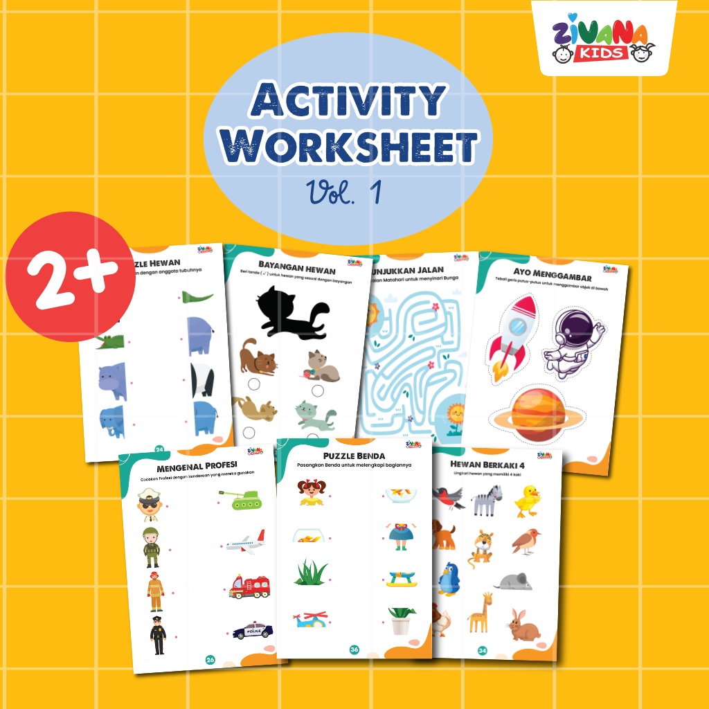 Jual Activity Worksheet ZIVANA KIDS Buku Edukasi Aktivitas Anak Wipe ...