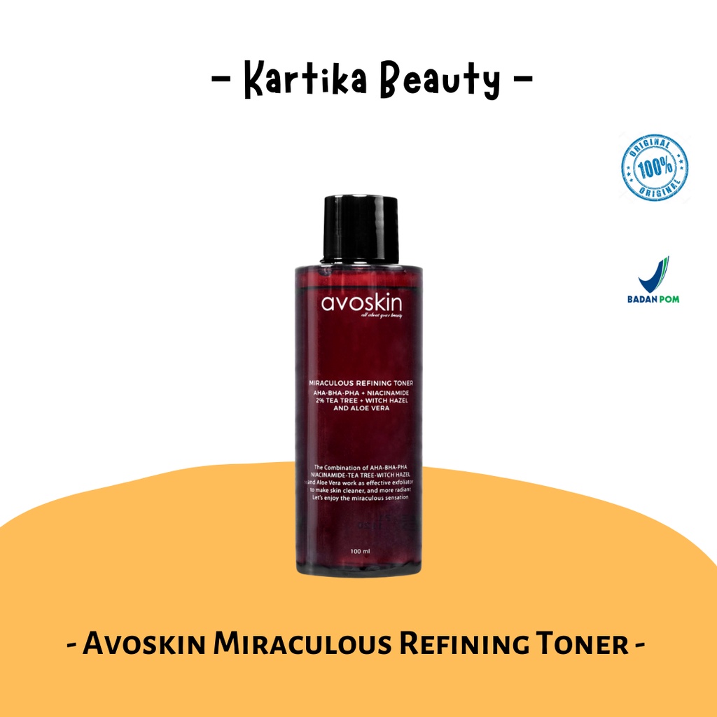 Jual AVOSKIN MIRACULOUS REFINING TONER AHA BHA EKSFOLIATOR AVO SKIN ...