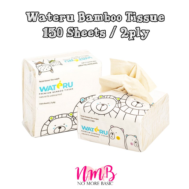 Jual Wateru Premium Bamboo Tissue 150 sheets 2 Ply - Tisu Bambu ...