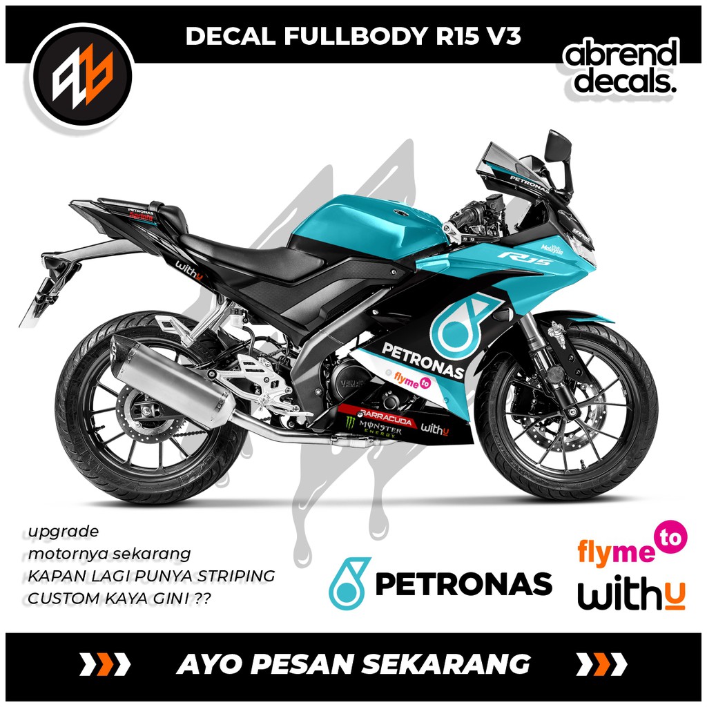 Jual DECAL FULLBODY R15 V3 PETRONAS / STIKER R15 V3 PETRONAS FULLBODY ...