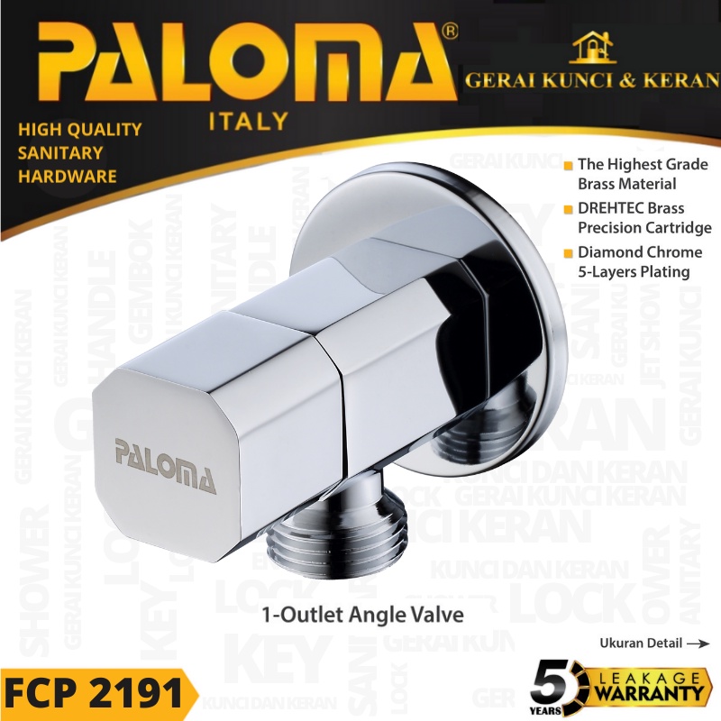 Jual PALOMA FCP 2191 Keran Stop Toilet WC Jet Shower Valve Tembok Kran ...