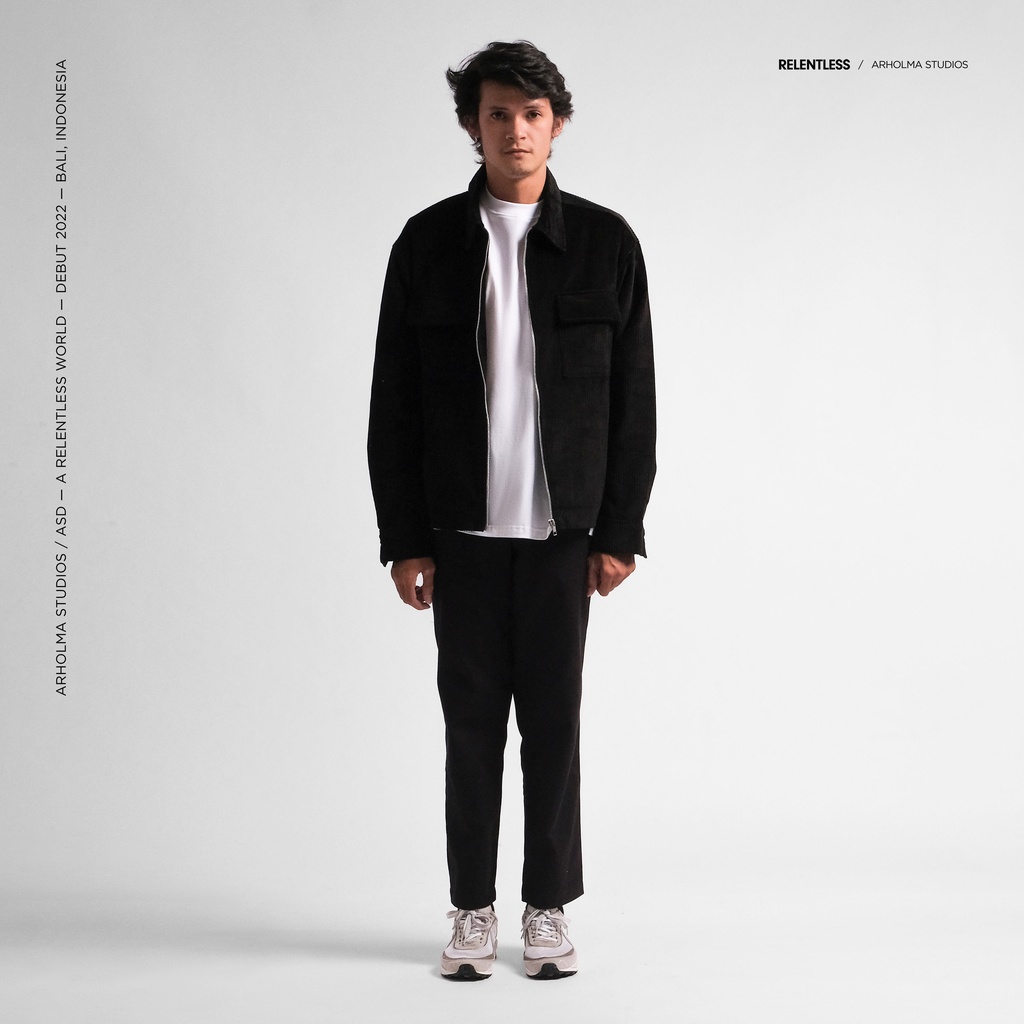 Jual ARHOLMA STUDIOS - CORDUROY ZIP JACKET 'HIRAETH' BLACK | Shopee ...