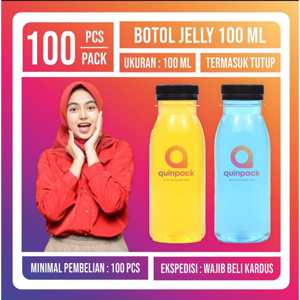 Jual Botol Plastik Jelly 100ml pudot 100ml/Botol Plastik 100 ml/jus ...