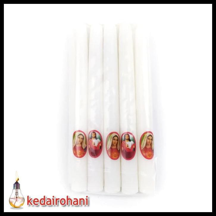 Jual LILIN DOA GAMBAR ROHANI YESUS DAN MARIA TINGGI 20 CM D 2 CM ISI 10 ...