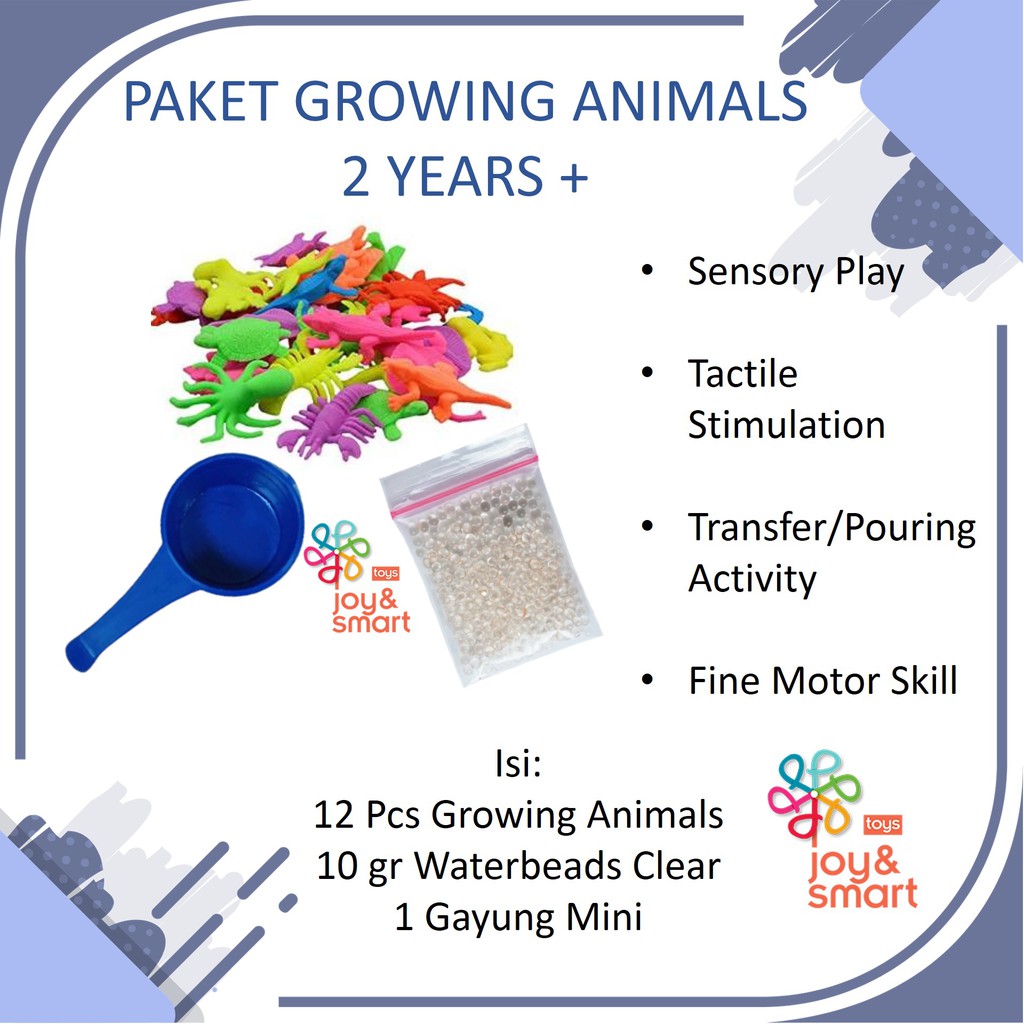 Jual JOY SMART TOYS PAKET GROWING ANIMALS WATERBEADS SMALL SCOOPER ...