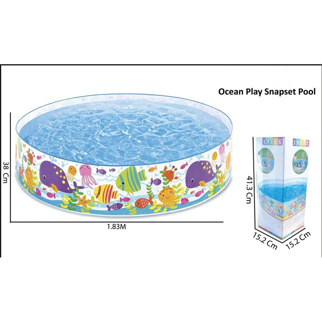 Jual INTEX 56452 Ocean Play Snapset Pool 183cm Kolam Tanpa Tiup Kolam ...