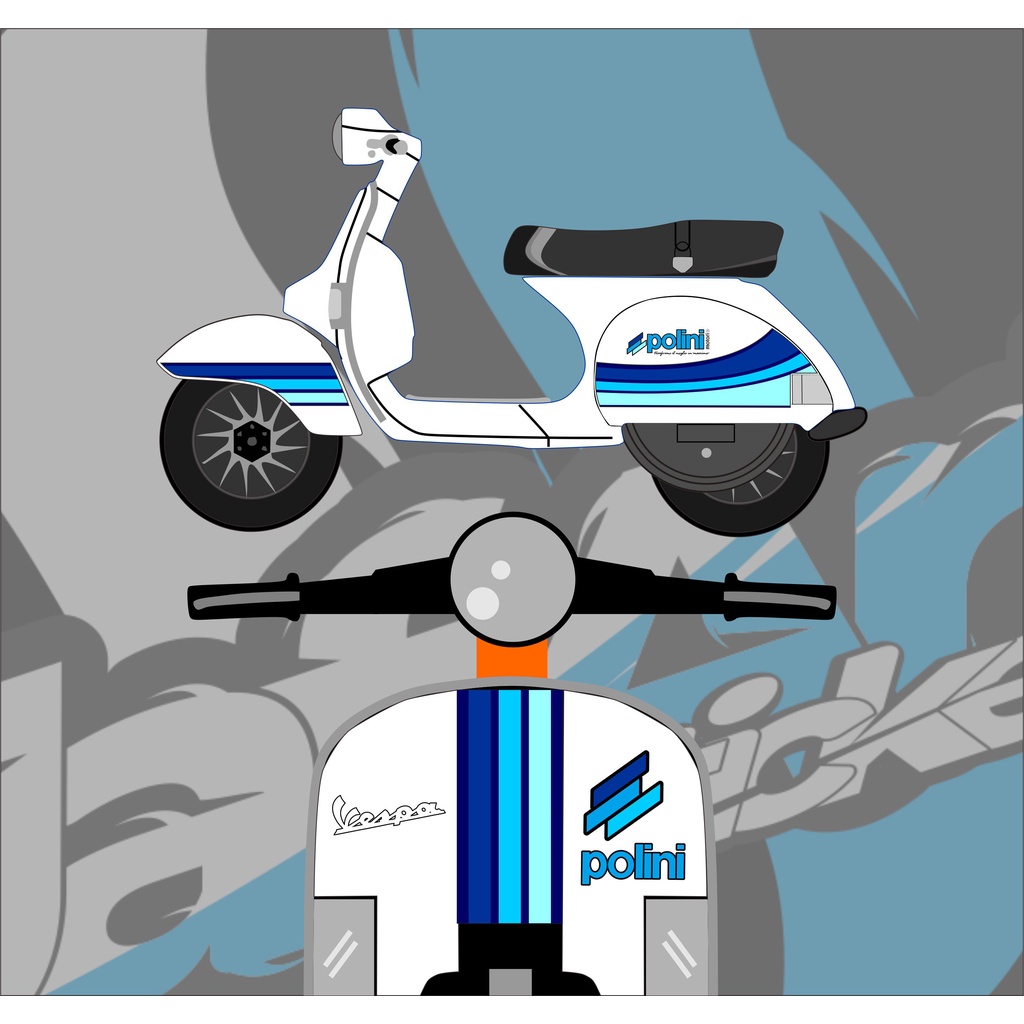 Jual striping stiker vespa old polini | Shopee Indonesia