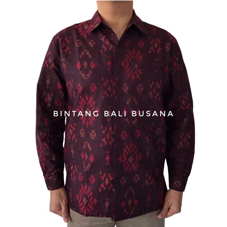 Jual Kemeja Endek Bali Pria Wisuda Seragam Kantor Bahan katun warna ...