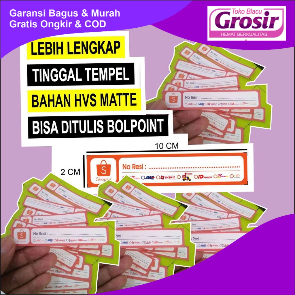 Jual stiker delivery kertas label resi resi pengiriman lengkap Cetak di ...