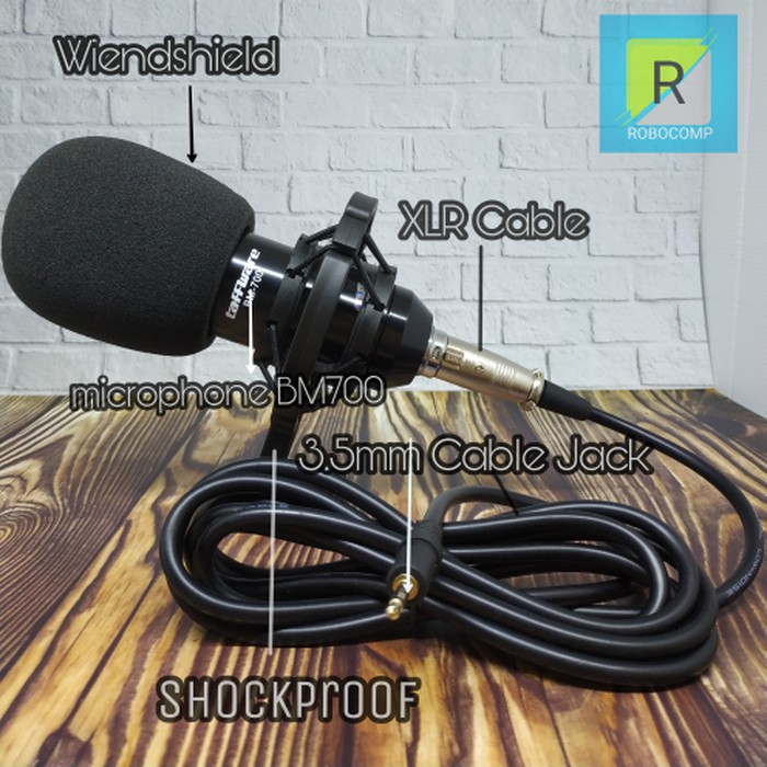 Jual Microphone Recording Studio Professional For PC MIC Condenser BM 700 | Shopee Indonesia