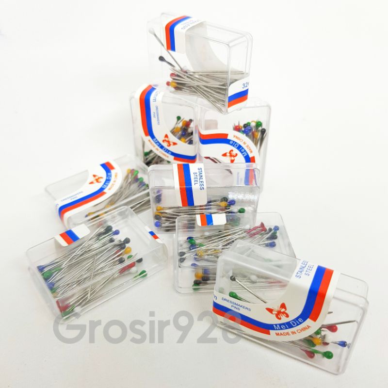 Jual (Per Kotak) Jarum Pentul Mini / Dressmakers Pins Box Mika Hijab ...