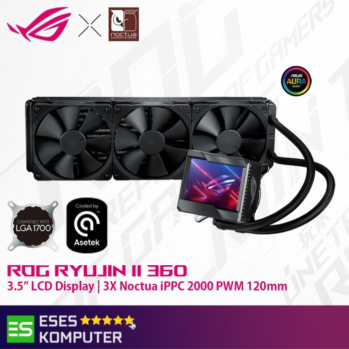 Jual ASUS ROG Ryujin II 360 AIO Liquid CPU Cooler 360mm | 3.5" LCD ...
