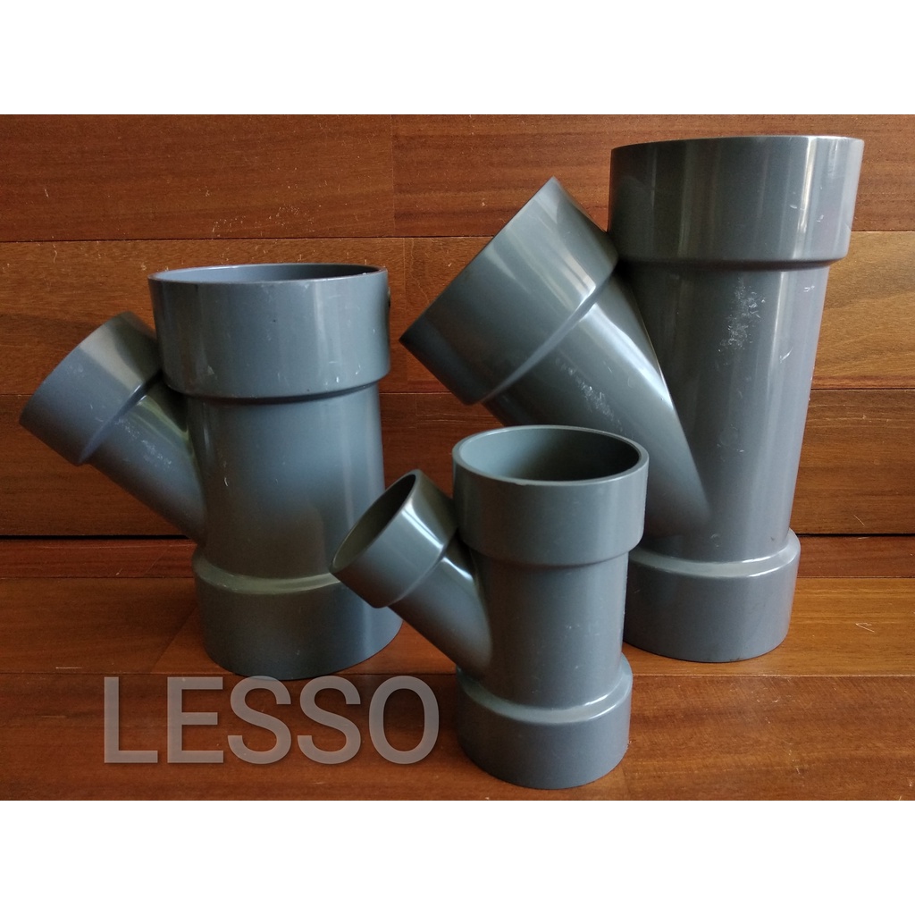 Jual Tee Y 45* PVC Lesso 1 1/2" Y Branch Tee Fitting Cabang Sambungan Pipa PVC | Shopee Indonesia