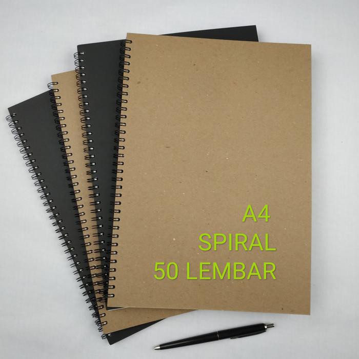 Jual Noted | Buku Tulis A4 Jilid Spiral | Notebook - Hitam, Polos ...