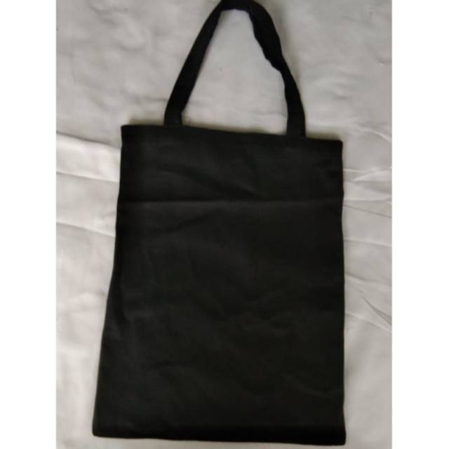 Jual tas kanvas totebag kanvas hitam ukuran 30 x 40 cm | Shopee Indonesia