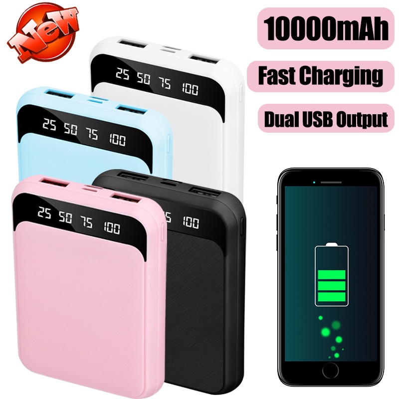 Jual Power Bank 10000mAh Mini Powerbank with Fast Charging Portable ...