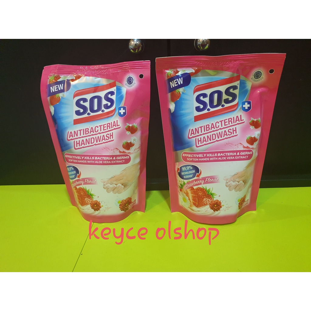 Jual Sabun cuci tangan SOS Hand wash antibacterial 185 & 300 ML ...