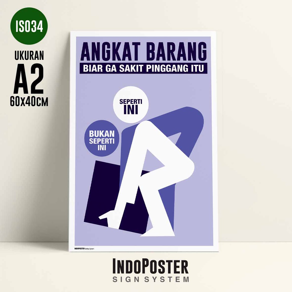 Jual Poster K3 Keselamatan Kerja Safety Manual Handling Angkat Barang ...
