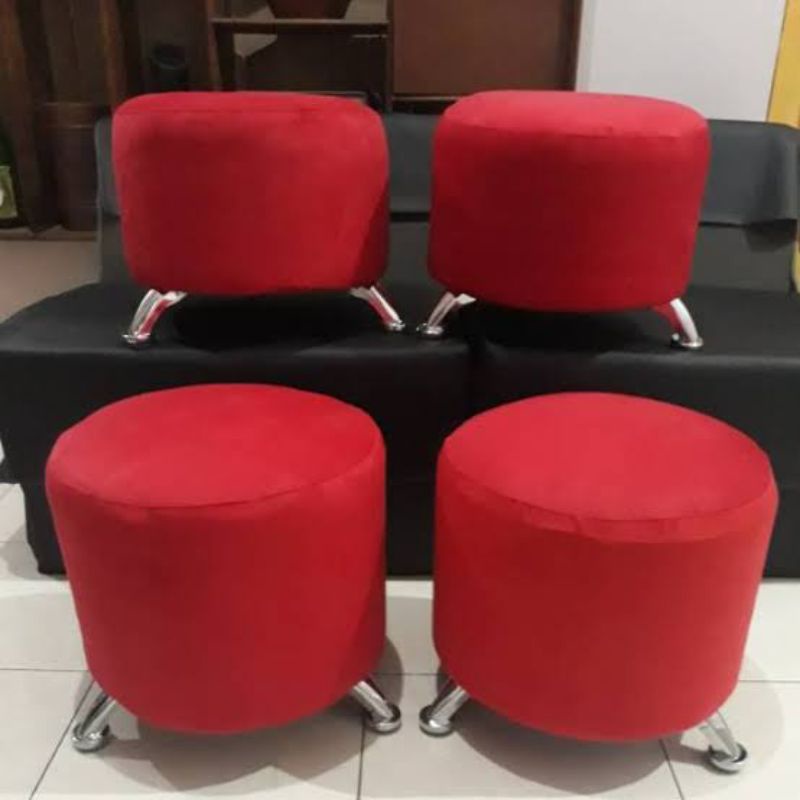 Jual Sofa Bulat-Stoll Minimalis Bahan Bludru |Model Polos -Kancing ...