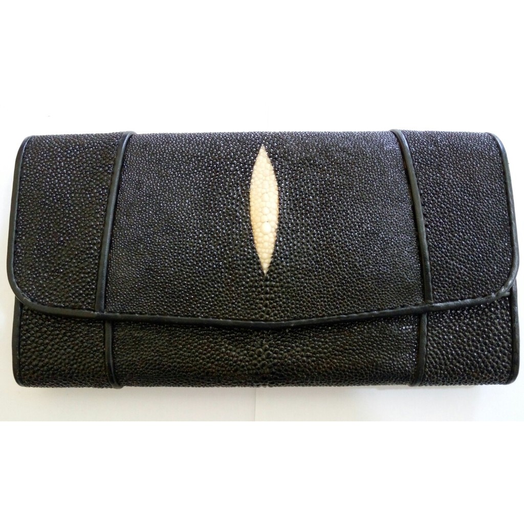 Jual Dompet Kulit Ikan Pari 1 Diamond Wanita - Hitam (OWL) | Shopee ...