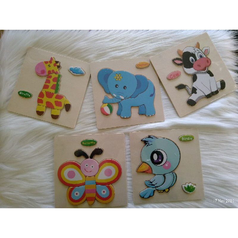 Jual PUZZLE KAYU ANAK VARIASI BINATANG | Shopee Indonesia