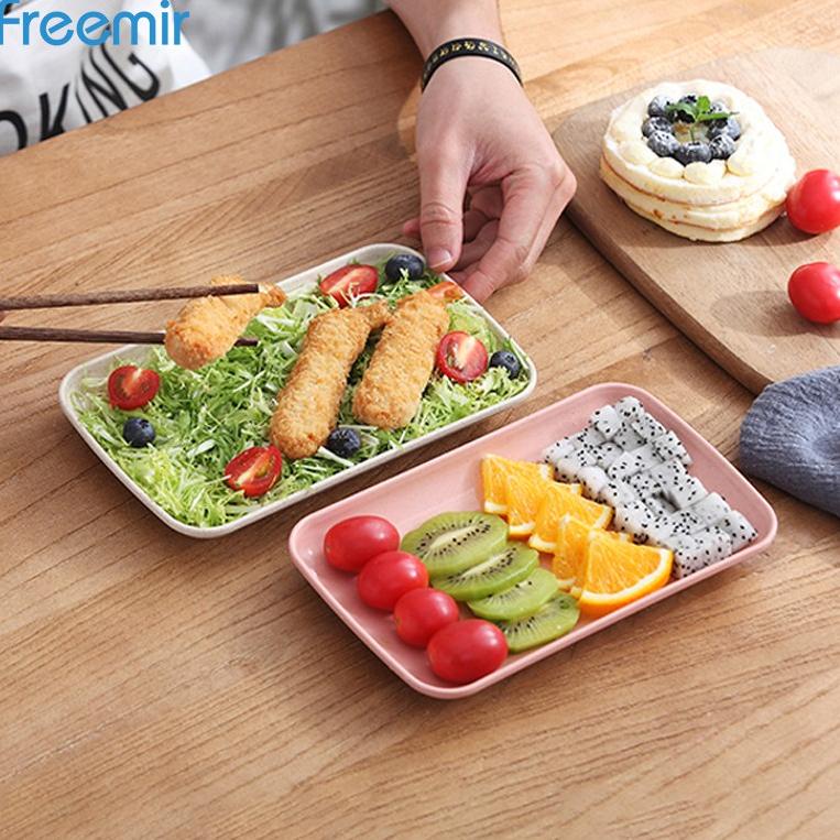 Jual Barang Bagus freemir Piring Makan Kotak Set (4 IN 1) Wheat Straw ...