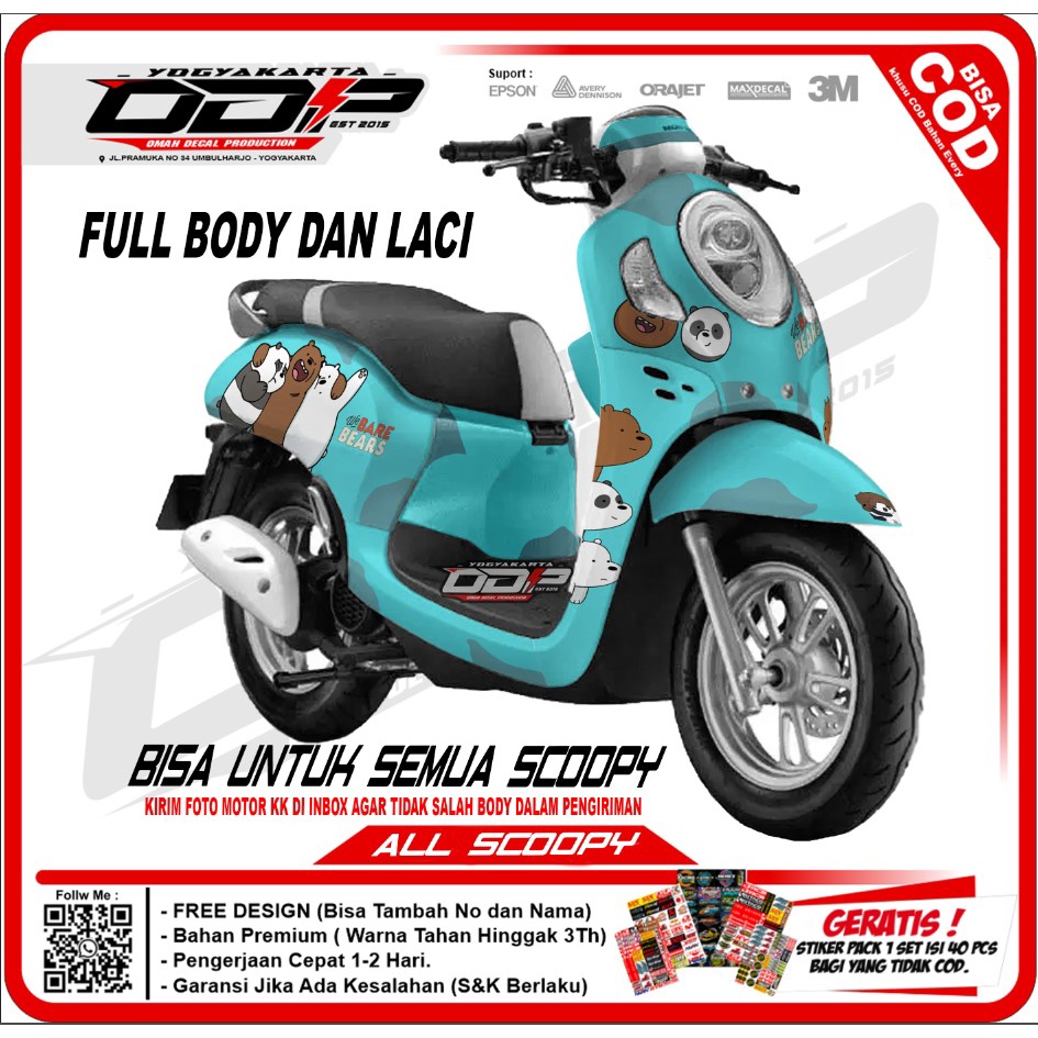 Jual VARIASI aksesoris decal scoopy full body dekal stiker striping ...