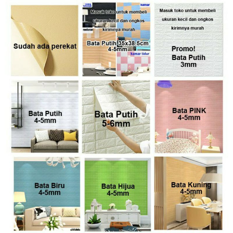 Jual Walpaper Dinding 3D Foam Busa Wallpaper Dinding Wallpaper 3D Motif ...