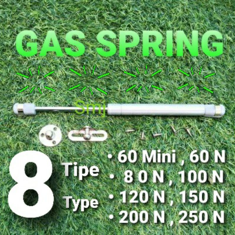 Jual Gaspring / Gas Spring Hidrolik TERLENGKAP 60N Mini, 60N, 80N, 100N ...